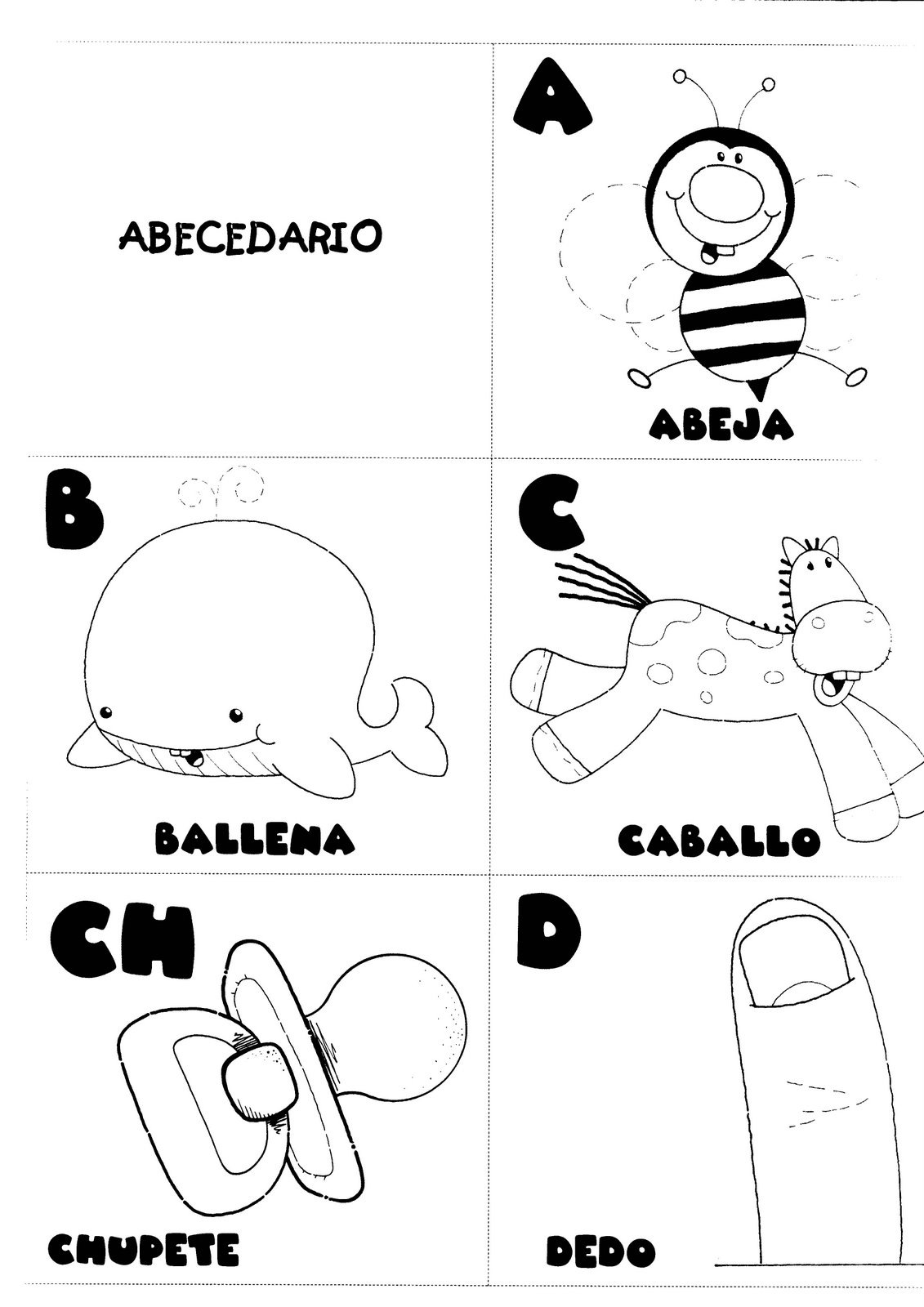 Abecedario en español para colorear - Colorear dibujos infantiles